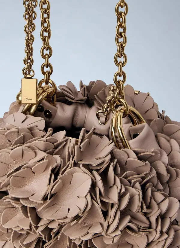 Chloé Floral Appliqué Chain Bag - Cream