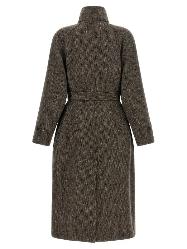 Brunello Cucinelli Sparkling Chevron Coat - Brown