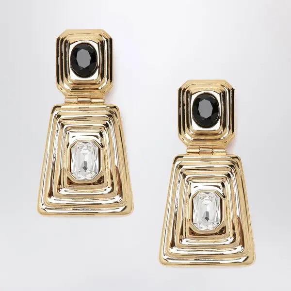 Alessandra Rich Gold-tone Clip-on Earrings With Crystals - Silver