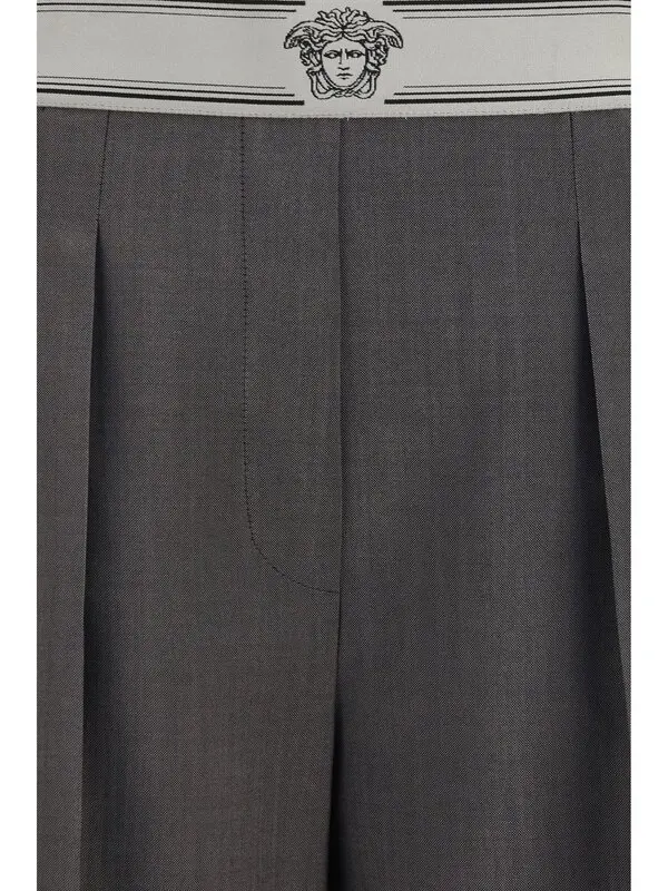 Versace Wool And Mohair Pants - Gray