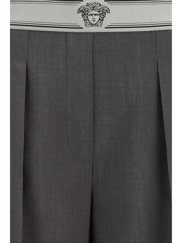 Versace Wool And Mohair Pants - Gray