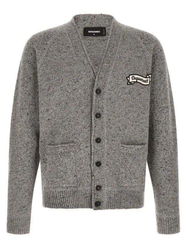 Dsquared2 Basic Wool Blend Cardigan - Gray