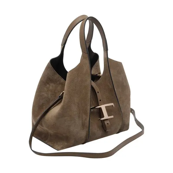 TOD'S Mini Suede T Timeless Shopping Bag