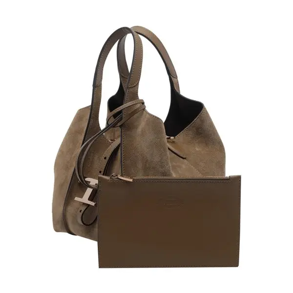 TOD'S Mini Suede T Timeless Shopping Bag