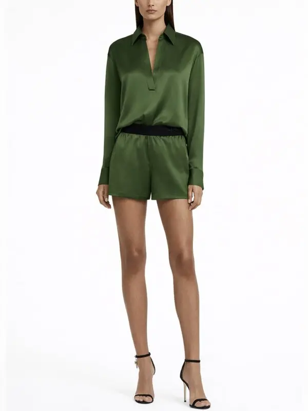 TOM FORD Silk Pajama Shorts - Green