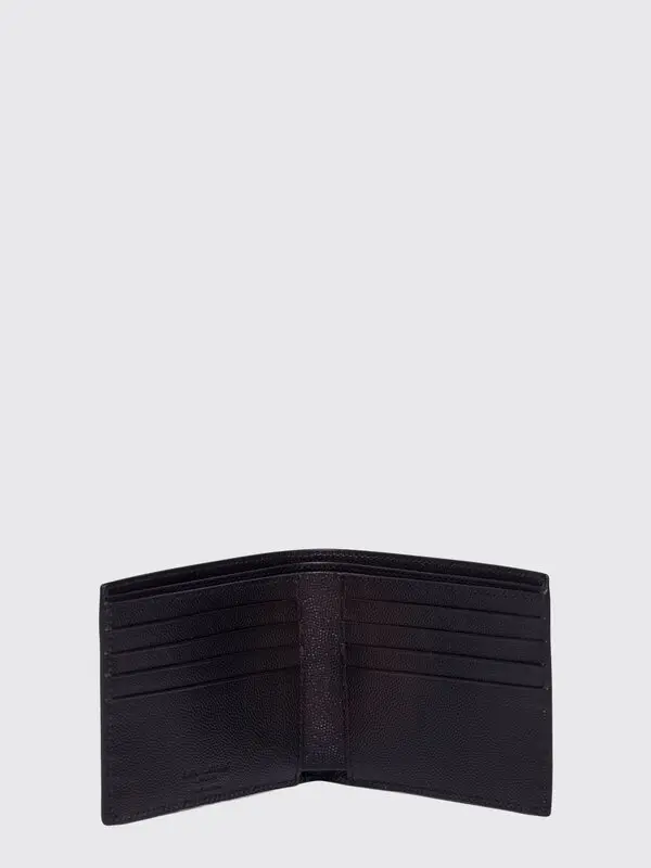 Saint Laurent Grain De Poudre Leather Bifold Wallet With Eight Slots - Black