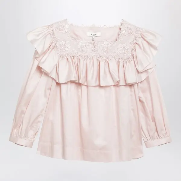 Chloé Cotton Ruffle Blouse