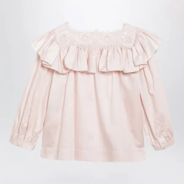Chloé Cotton Ruffle Blouse