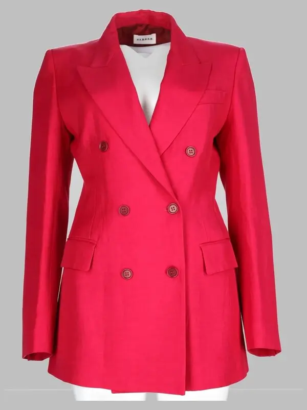 P.a.r.o.s.h Viscose And Linen Double Breasted Blazer - Red