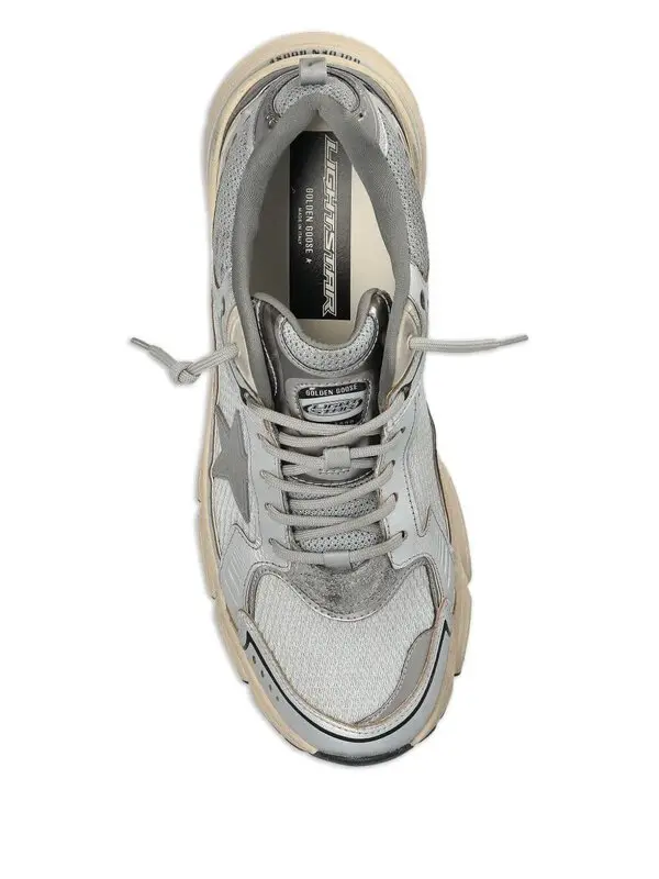 GOLDEN GOOSE Lightstar Laminated Leather And Mesh Sneakers