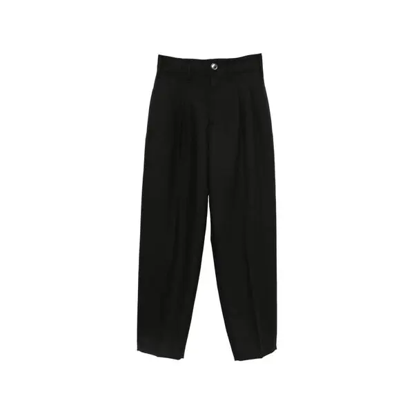 AMI Paris Virgin Wool Straight-leg Trousers - Black