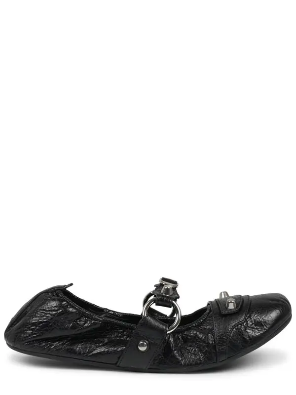 Balenciaga Lamb Skin Ballerina City Flats - Black