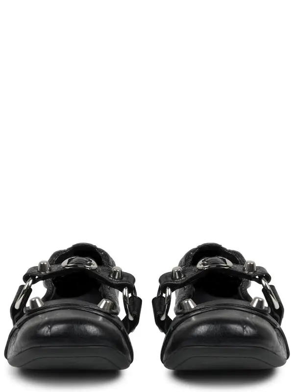 Balenciaga Lamb Skin Ballerina City Flats - Black