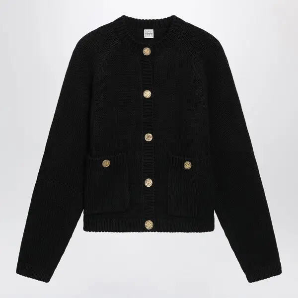 TOTEME Organic Cotton Cardigan - Black