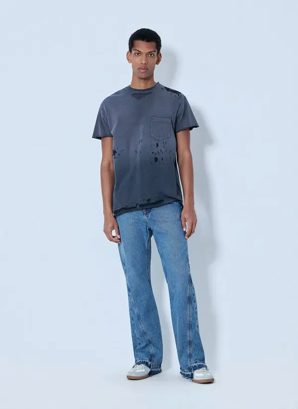GALLERY DEPT. Distressed Cotton Jersey T-shirt - Gray