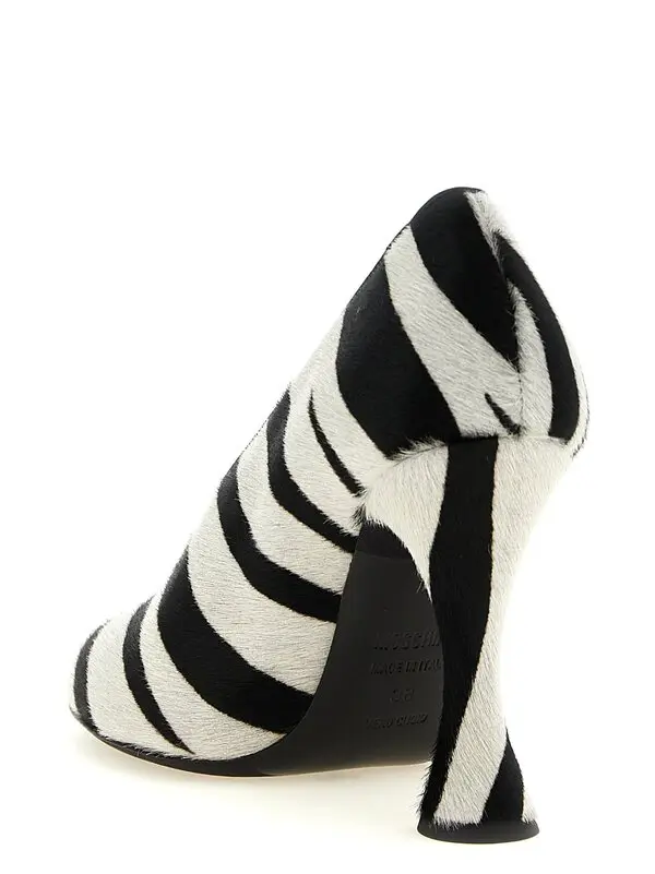 Moschino Zebra Print Pony Hair Pumps