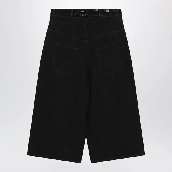 Attico Wide-leg Jeans In Denim With Crystals