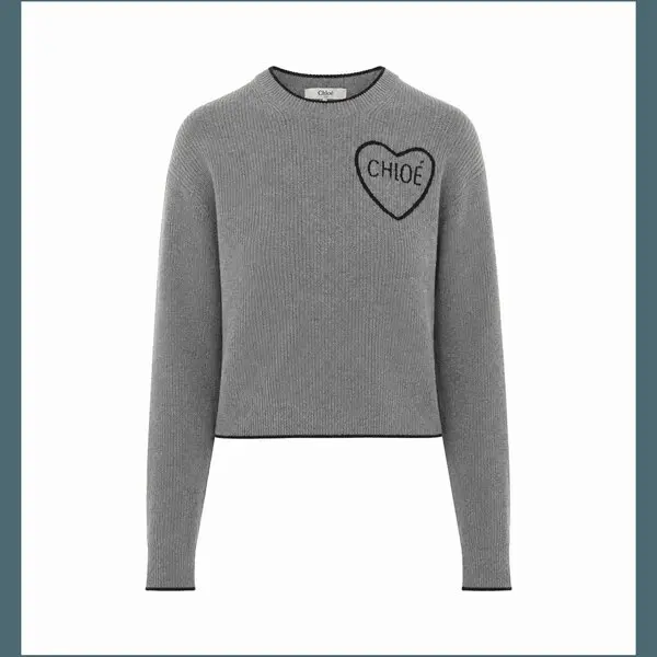 Chloé Logo Heart Sweater