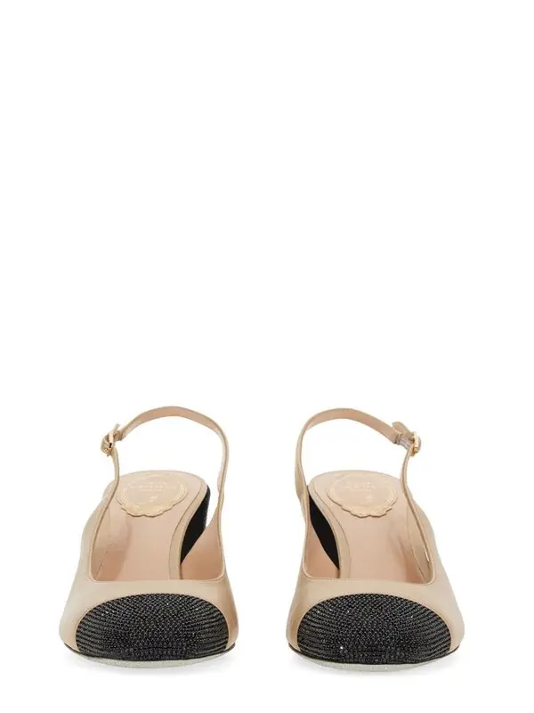 Rene Caovilla Sling Back With Rhinestones