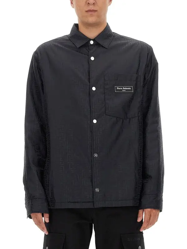 Balmain Jacket With Logo - Black