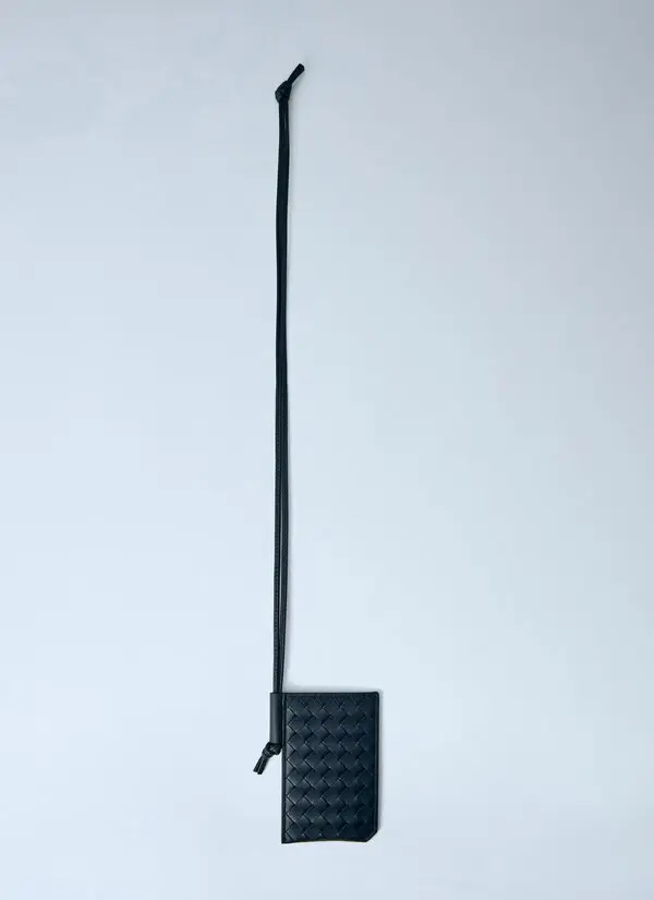 Bottega Veneta Intrecciato Piccolo Badge Holder - Black