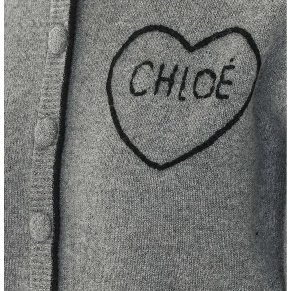 Chloé Knitted Logo Cardigan - Gray