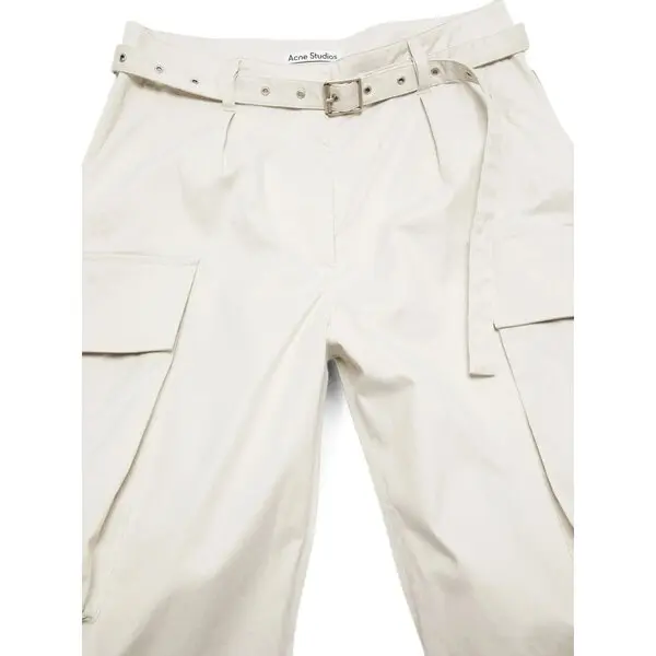 Acne Studios Neutrals Trousers Straight Trousers - Cream