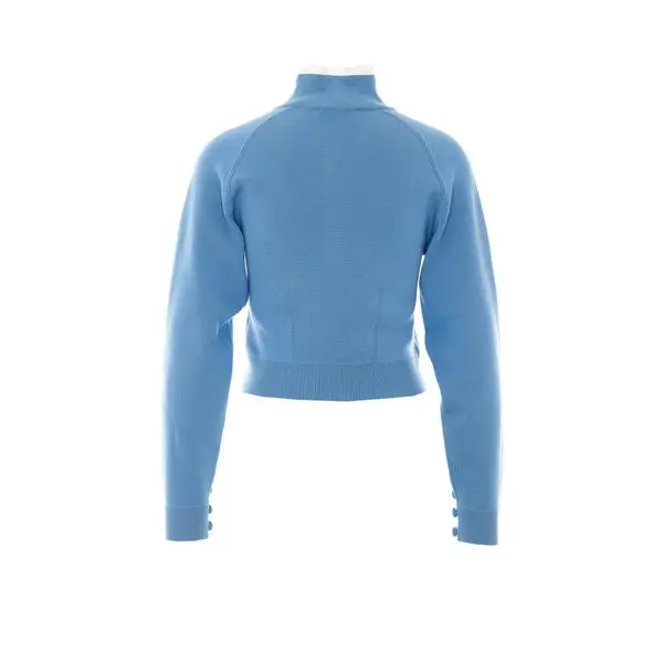 Chloé Wool Knit Sweater With Lace Details - Blue