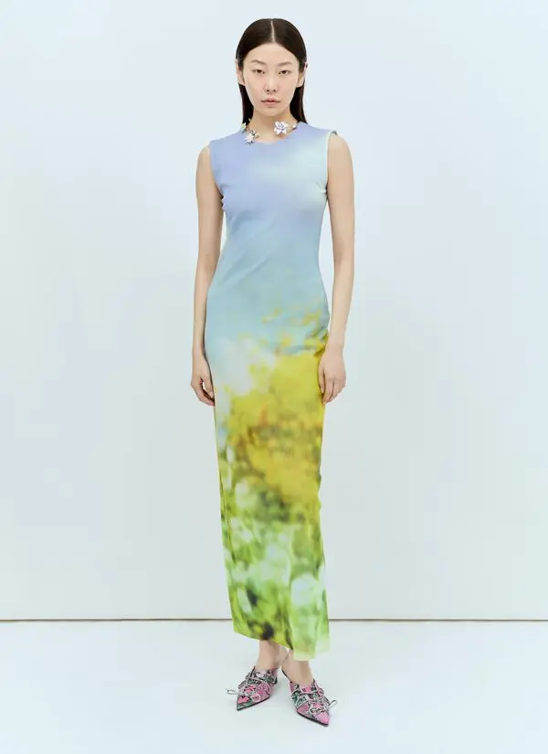 Acne Studios Blurred Print Maxi Dress - Multicolor