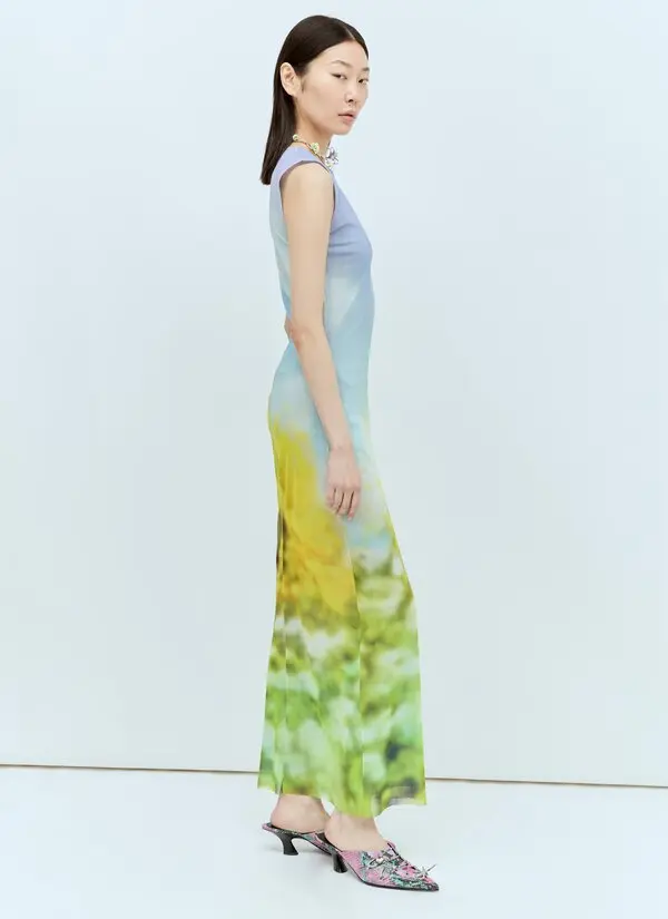 Acne Studios Blurred Print Maxi Dress - Multicolor