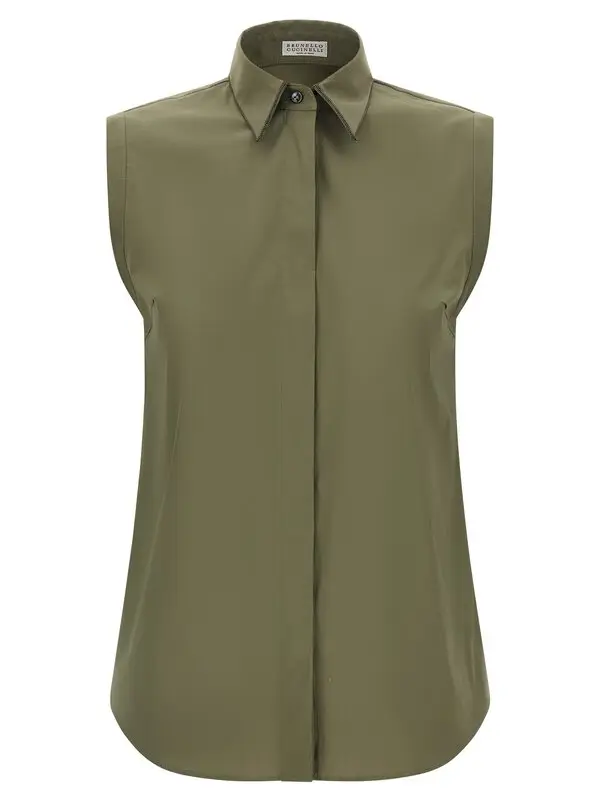 Brunello Cucinelli Monile-trimmed Shirt