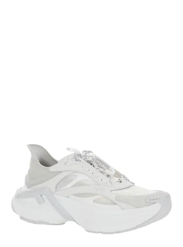 Fendi F-light Low Top Sneaker - White