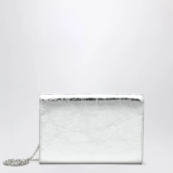 ROGER VIVIER Efflorescence Mini Clutch In Metallic Leather - Silver