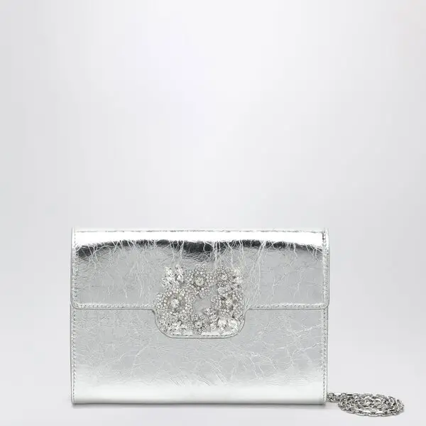 ROGER VIVIER Efflorescence Mini Clutch In Metallic Leather