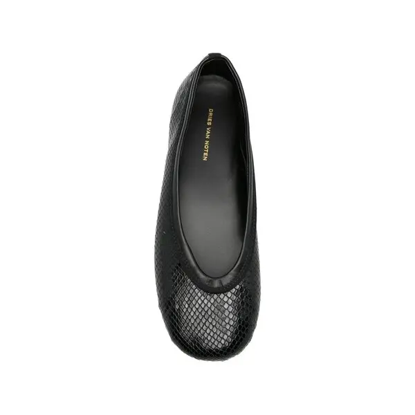Dries Van Noten Snake-effect Ballet Flats