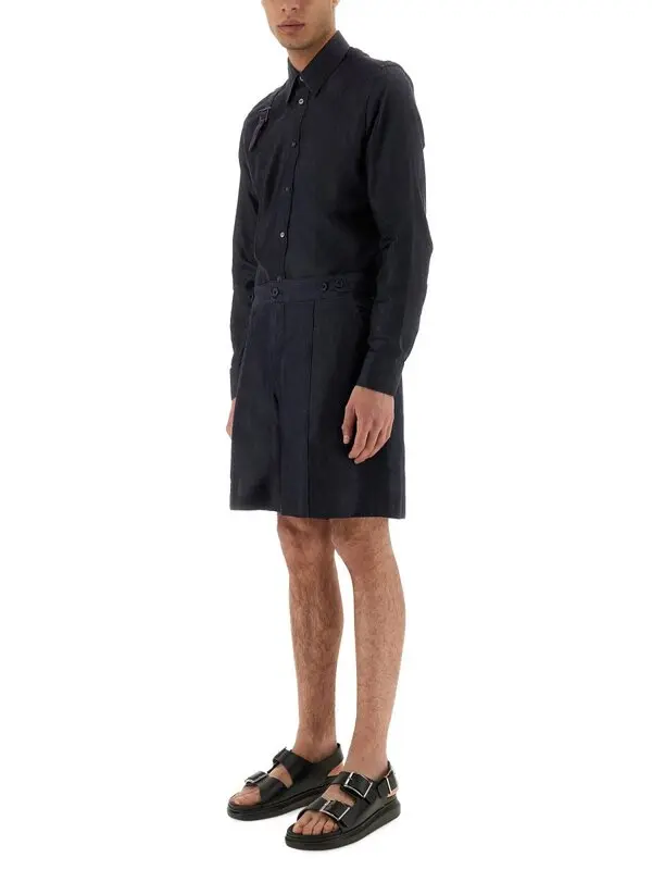 Alexander McQueen Short In Denim