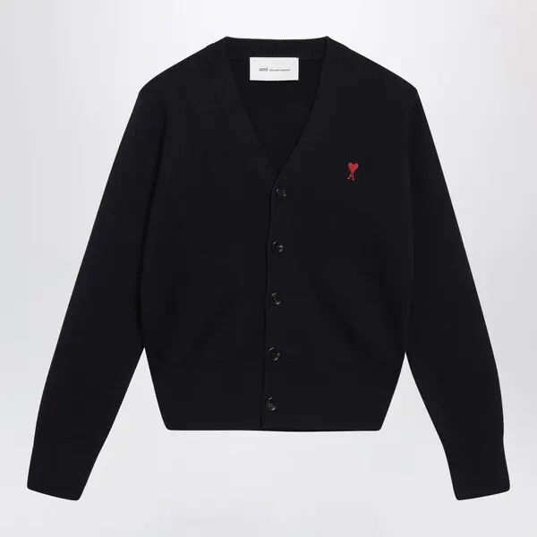 AMI Paris De Coeur Wool Cardigan - Blue