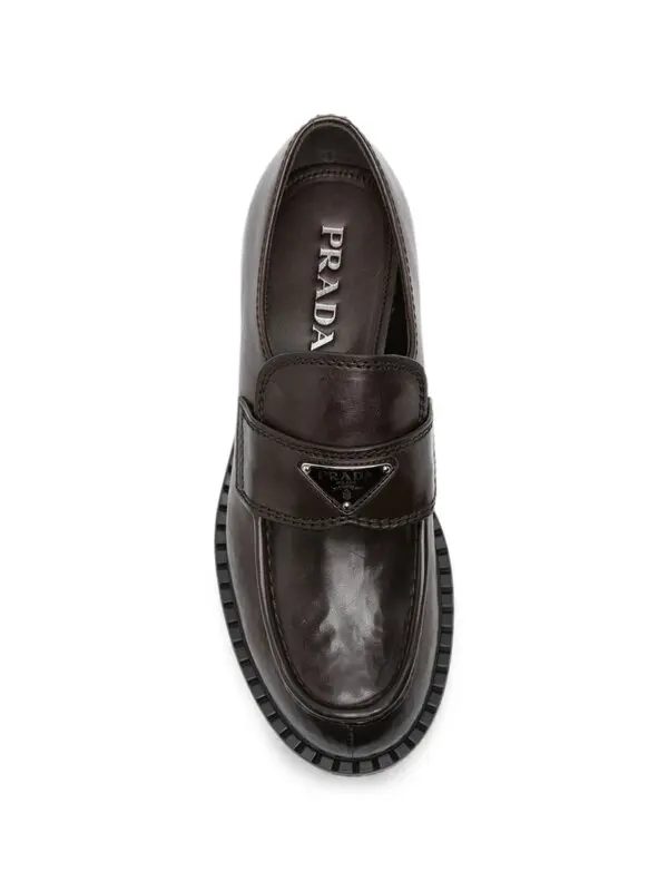 Prada Chocolate Leather Loafers