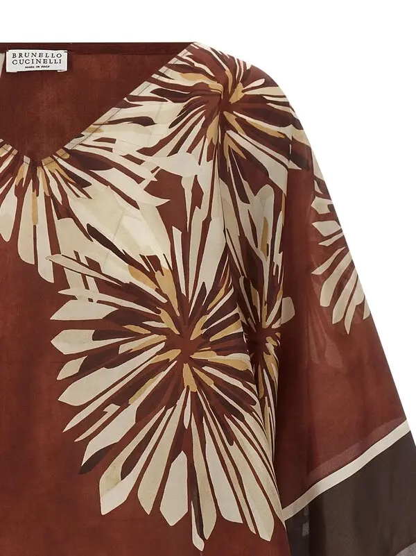 Brunello Cucinelli Silk Scarf Blouse