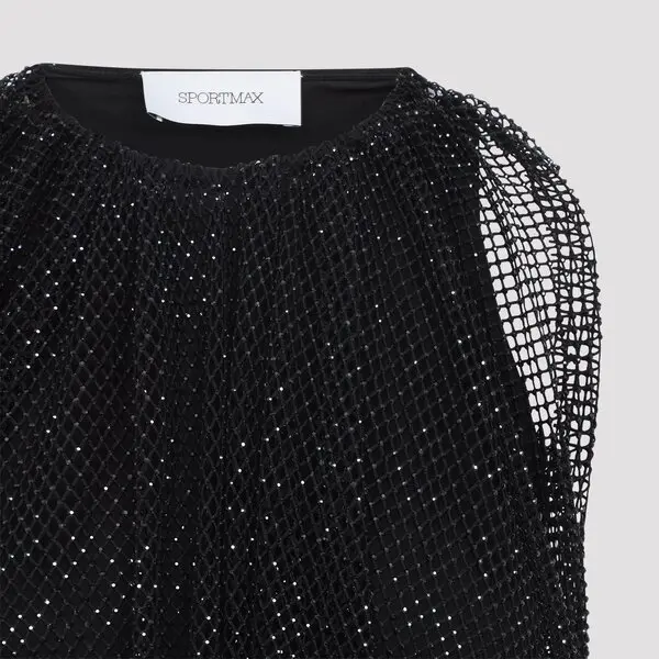 Sportmax Sequined Net Top - Black