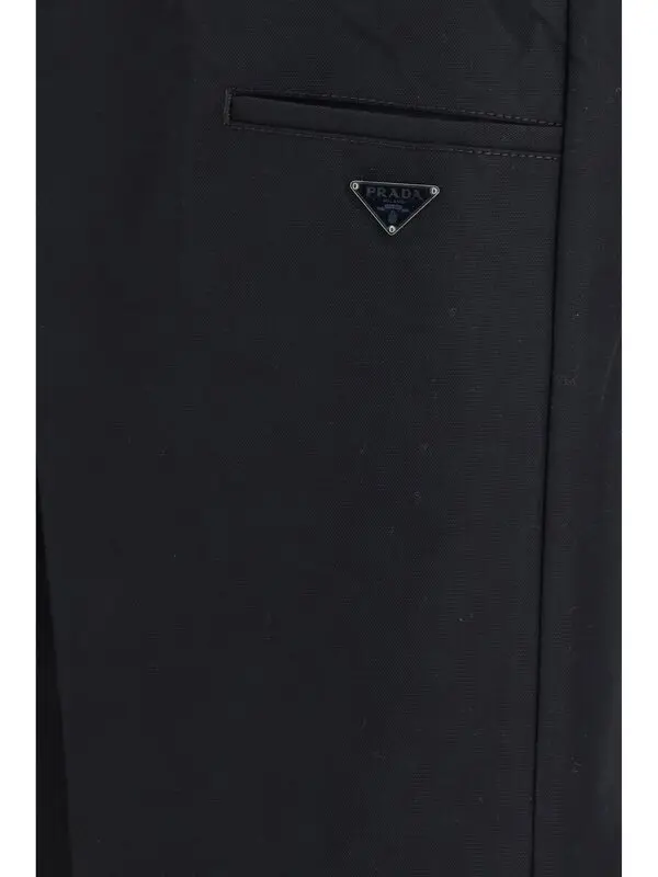 Prada Technical Wide-leg Pants - Black