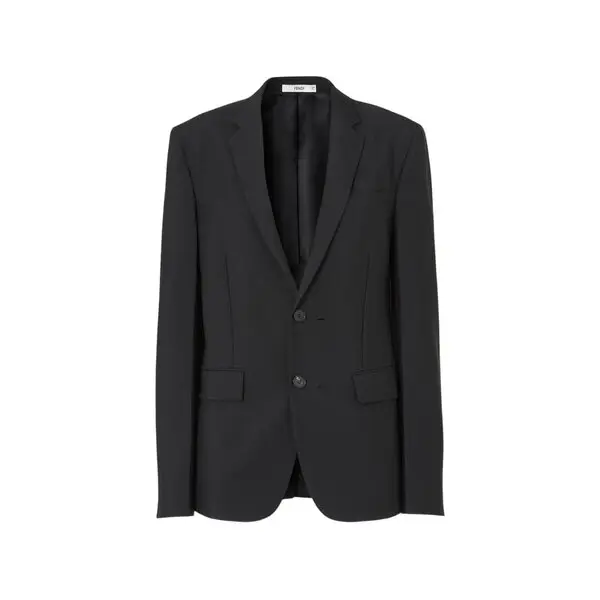 Fendi Mohair And Virgin Wool Tailored Blazer - Black