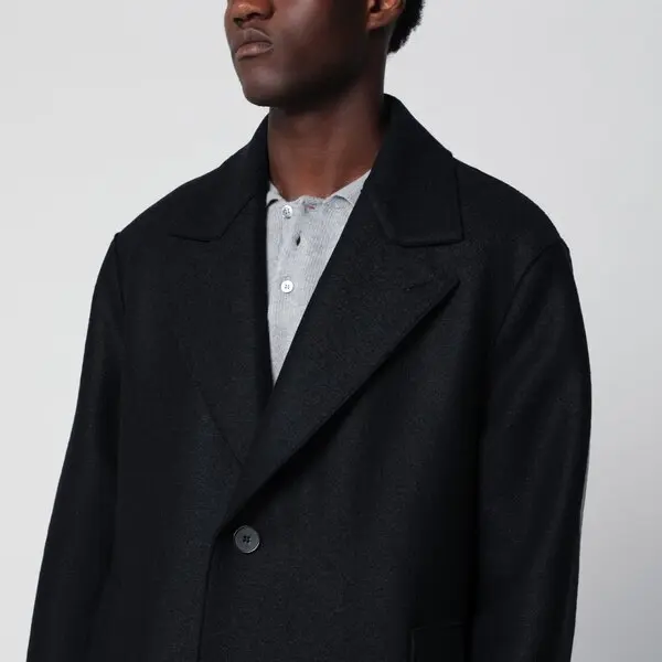 Harris Wharf London Dark Single-breasted Wool Coat