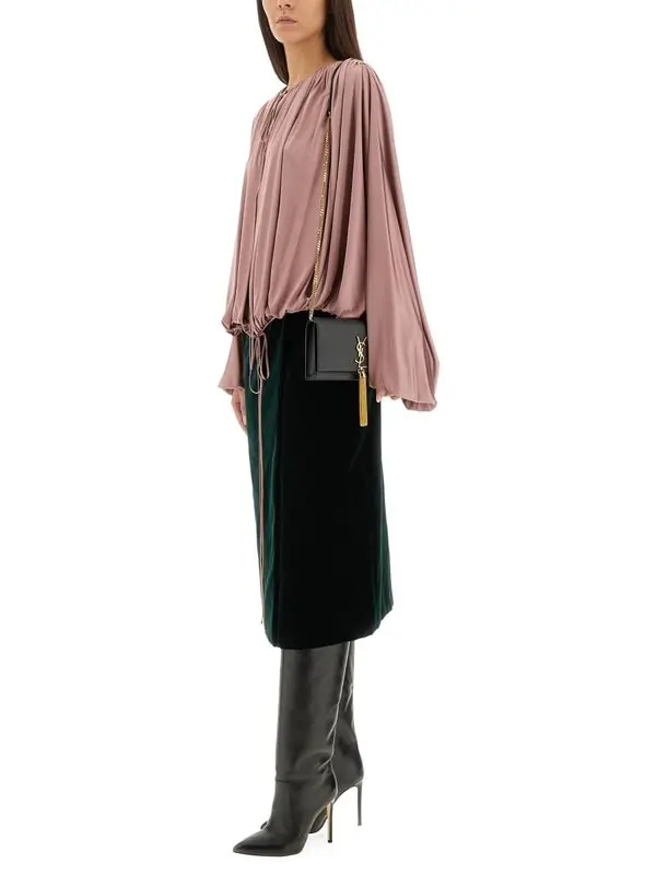 Saint Laurent Fluid Knit Blouse - Pink
