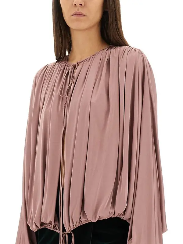Saint Laurent Fluid Knit Blouse - Pink