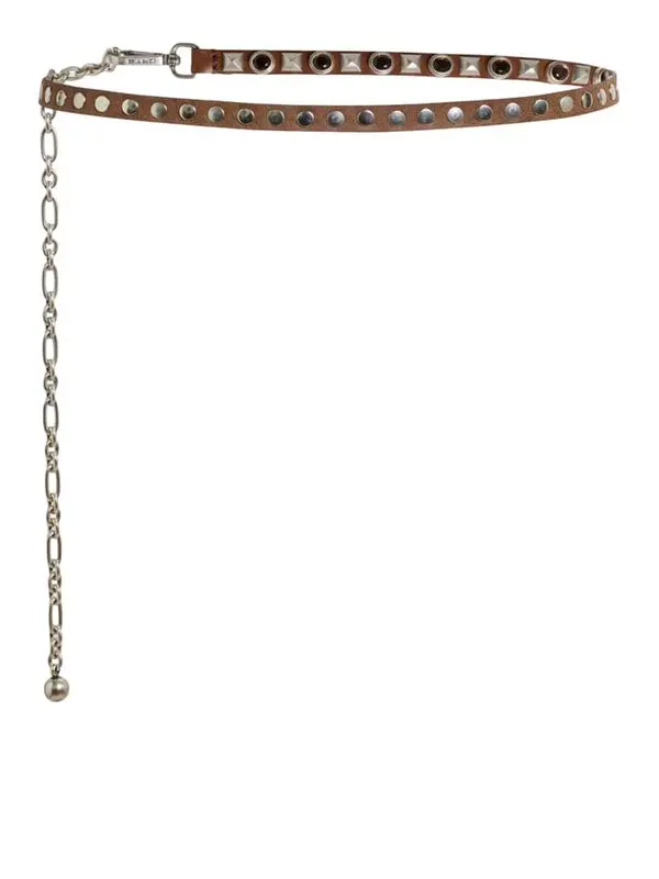 Etro Leather Belt With Jewel Studs