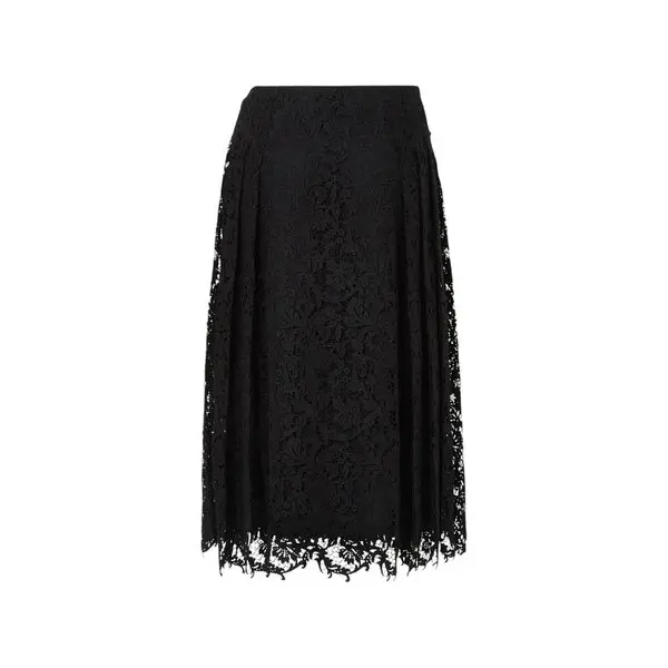 Fendi Pleated Lace Skirt - Black