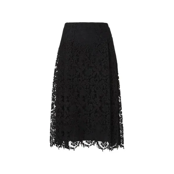 Fendi Pleated Lace Skirt - Black