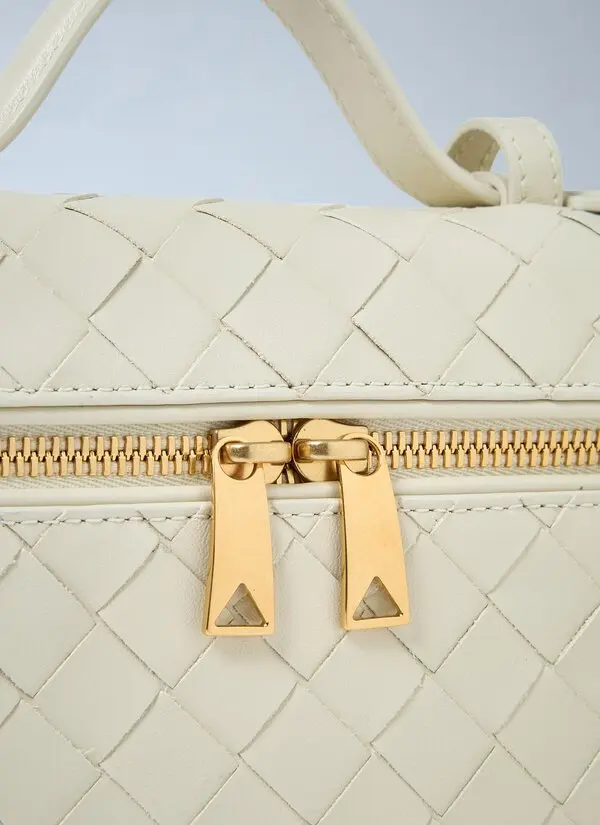 Bottega Veneta Intrecciato Leather Crossbody Bag - White