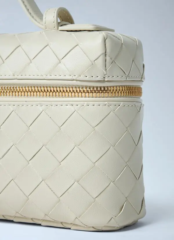 Bottega Veneta Intrecciato Leather Crossbody Bag - White